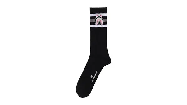 A BATHING APE Shark Socks - Black