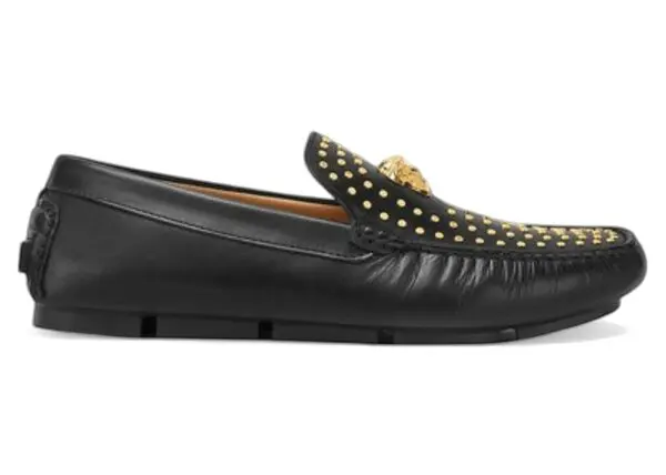 Versace La Medusa Suede Driver Loafers