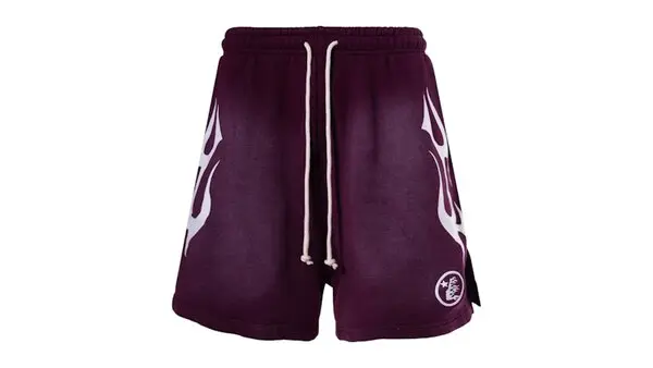 HELLSTAR Flame Detailed Athletic Shorts - Brown