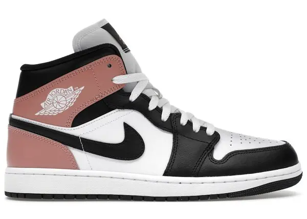 JORDAN 1 Mid Sneakers - White/rust Pink/black