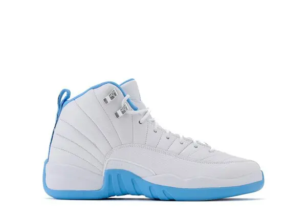 JORDAN 12 Retro Melo Sneakers - White/university Blue/metallic Silver