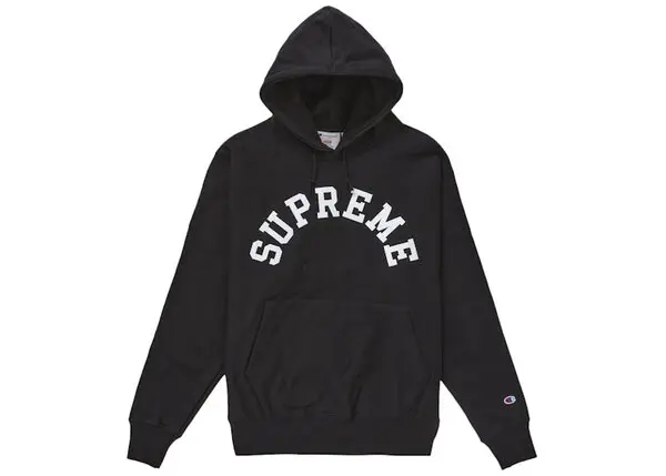 Supreme Champion Hooded Sweatshirt Ss25 - Black