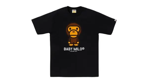 A BATHING APE Baby Milo Tee Shirt - Black