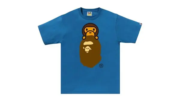 A BATHING APE Milo On Ape Head Tee Shirt - Blue
