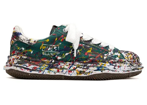 Mihara Yasuhiro Blakey Og Sole Canvas Low Sputtering Paint - Green