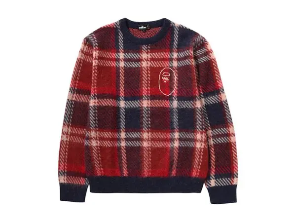 A BATHING APE Mr. Bathing Ape Check Sweater