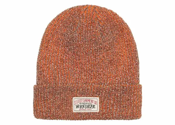 StÜssy Cuff Yarn Reflective Beanie - Orange
