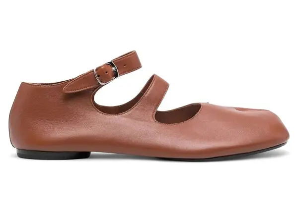 MAISON MARGIELA Tabi Ballerina Double Strap Flats - Nutmeg