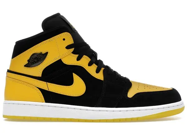 JORDAN 1 Mid Sneakers - Black/varsity Maize/white
