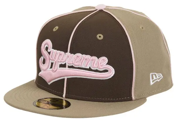 Supreme X New Era Piping Script Logo Cap - Brown