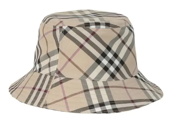 Burberry Check Ekd Bucket Hat - Alabaster