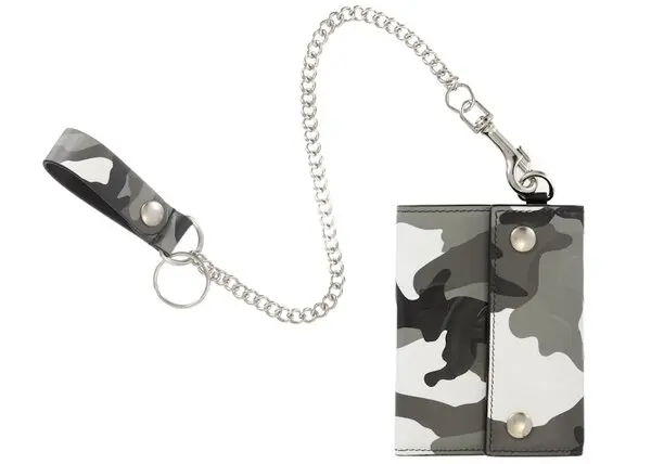 Supreme Leather Chain Wallet - Snow Camo