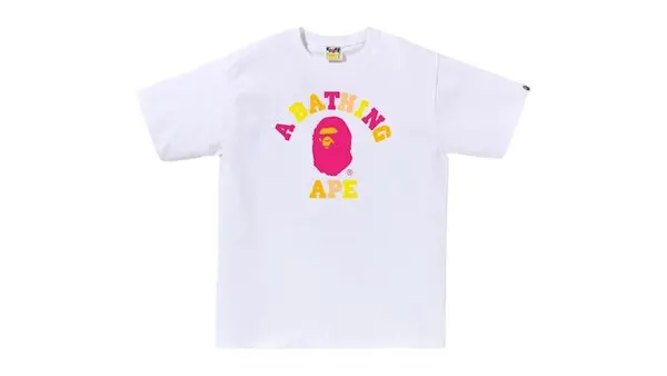 A BATHING APE Colors College Tee Shirt Tee Shirt - White