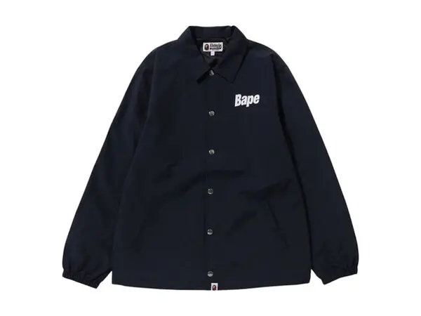 A BATHING APE Logo Coach Jacket - Navy Blue