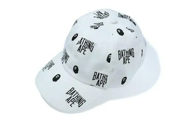 BAPE Monogram Panel Cap - White/black