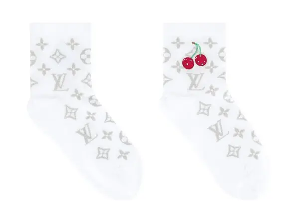 LOUIS VUITTON X Takashi Murakami Monogram Cherry Socks - White