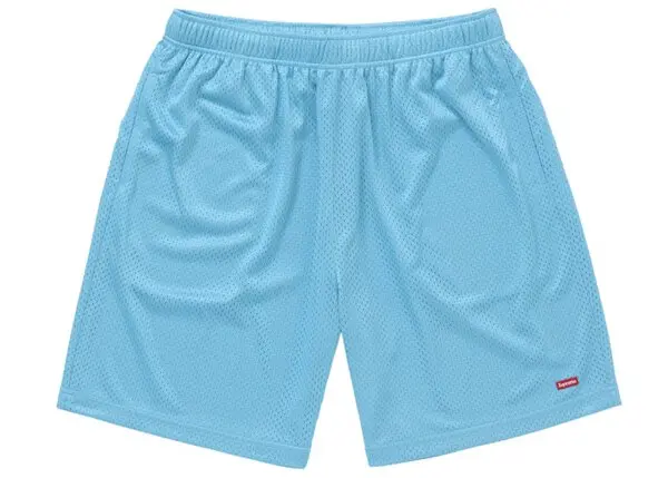 Supreme Small Box Baggy Mesh Short - Light Blue