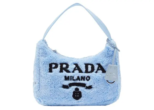 2022年春夏新作　PRADA Re Edition 2000 テリー Prada Re-Edition 2000 Logo Terry Cloth Pouch Shoulder Bag