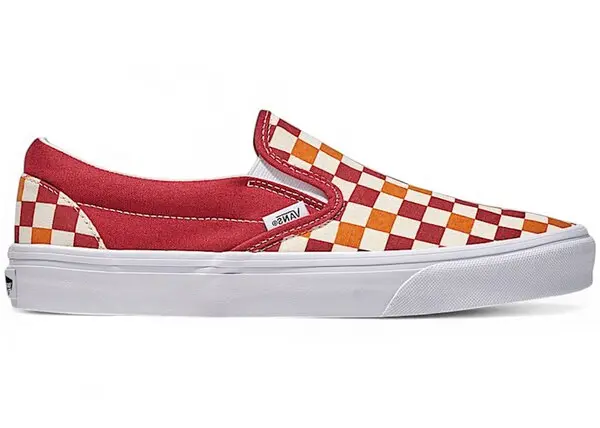 VANS Classic Checkerboard Slip-on Sneakers - Red/white