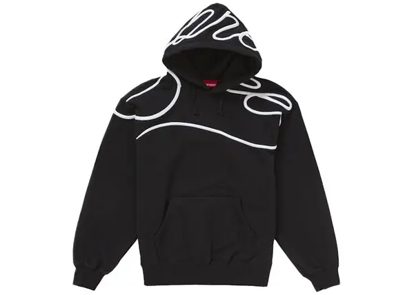 Supreme Shoulder Script Hooded Sweatshirt - Black