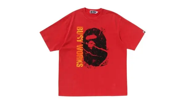 A BATHING APE Garment Dye Relaxed Fit Tee Shirt - Red