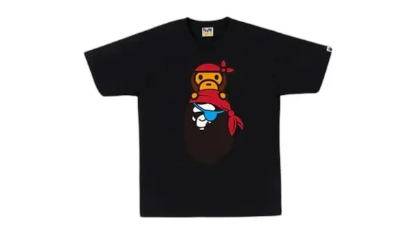 A BATHING APE Pirate Milo On Ape Head Tee Shirt