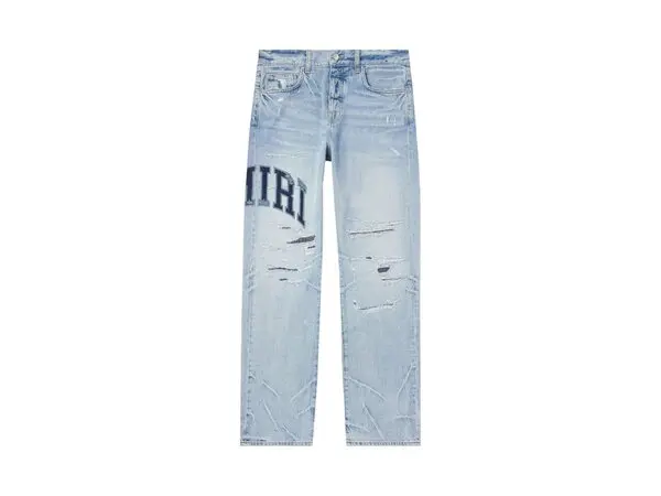Amiri Varsity Logo Repair Straight Jean