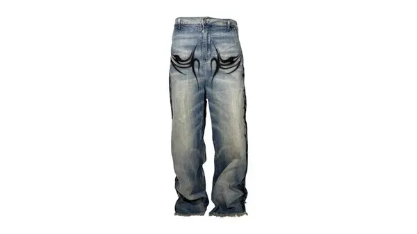 HELLSTAR Airbrushed Raw Edge Jeans