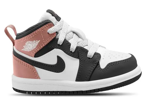 JORDAN 1 Mid Sneakers - White/rust Pink/black