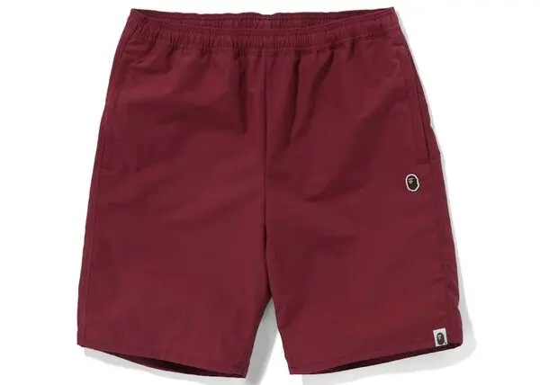 A BATHING APE Ape Head Beach Shorts - Burgundy
