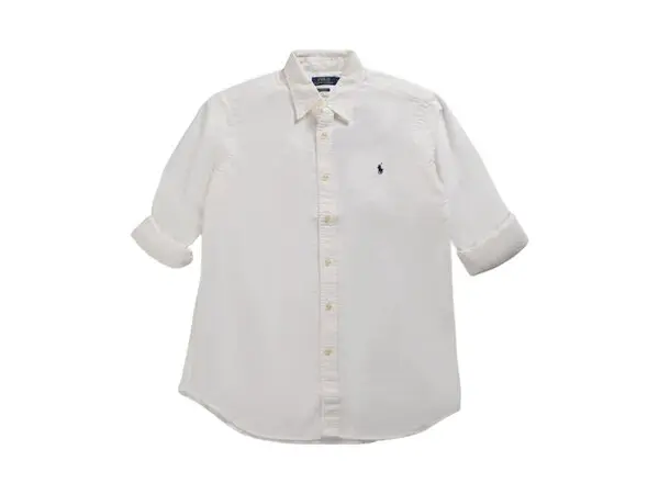 Polo Ralph Lauren Long Sleeve Garmentdyed Oxford Sport Shirt - White