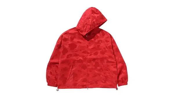 A BATHING APE Camo Shark Zip Up Jacket - Red