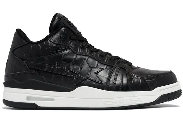 A BATHING APE Clutch Sta #2 Croc - Black