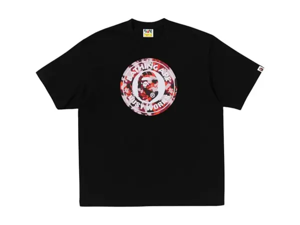 A BATHING APE Map Camo Busy Works Relaxed Fit Tee Shirt - Black