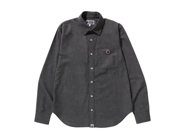 A BATHING APE One Point Chambray Shirt - Black