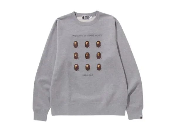 A BATHING APE Dot Com Crewneck Sweatshirt - Gray