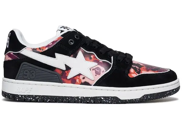 A BATHING APE Sk8 Sta #3 Map Camo Sneakers - Black