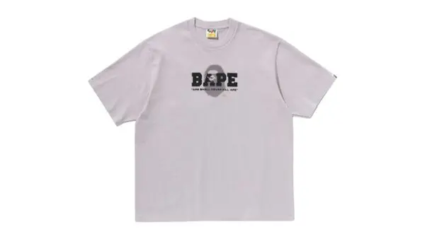 A BATHING APE Graffiti Logo Relaxed Fit Tee Shirt - Gray