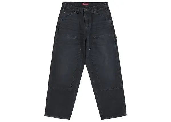Supreme Worn Double Knee Painter Pant - Black