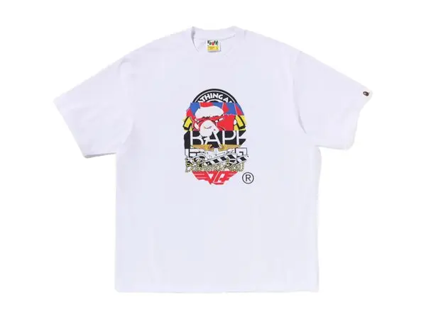 A BATHING APE Logo Ape Head Relaxed Fit Tee Shirt - White