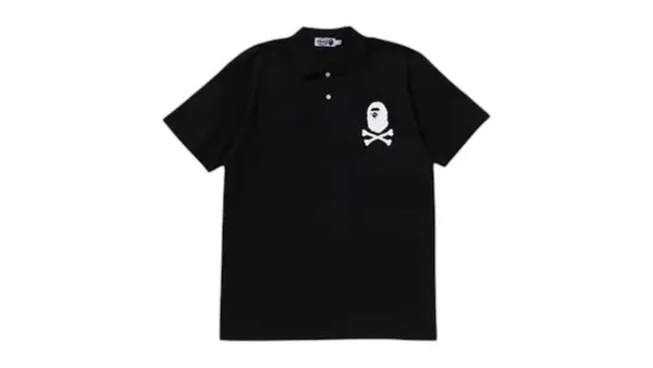 A BATHING APE Ape Crossbone Polo Shirt - Black