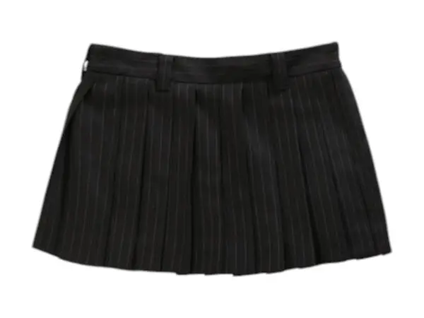 Miu Miu Pinstripe Pleated Mini Skirt - Black