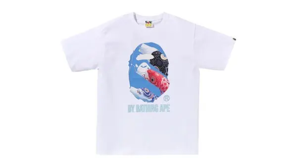 A BATHING APE Carp Photo Bathing Ape Tee Shirt - White