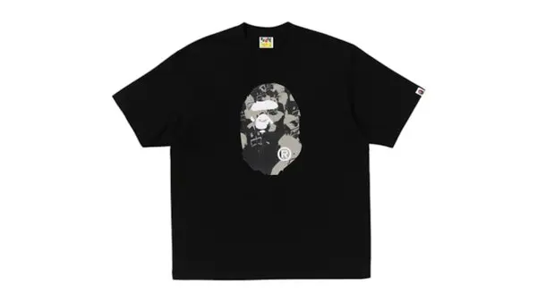 A BATHING APE Shark Seijin Ape Head Relaxed Fit Tee Shirt - Black