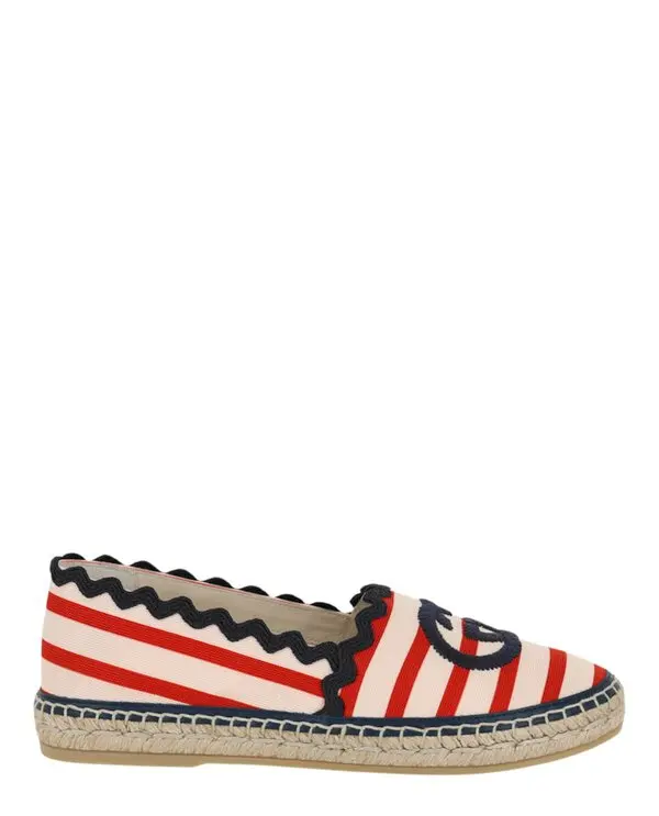 Gucci Gg Striped Espadrilles - Red