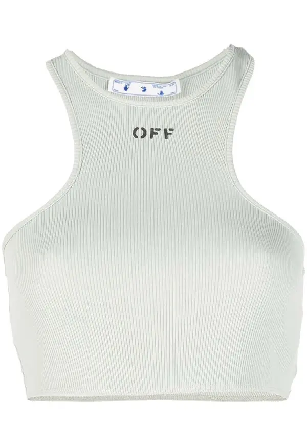 Off-White Logo Print Ribbed Vest