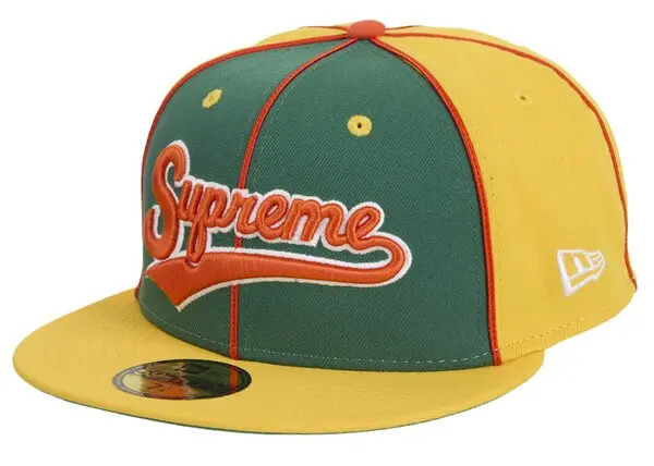 Supreme X New Era Piping Script Logo Cap - Yellow