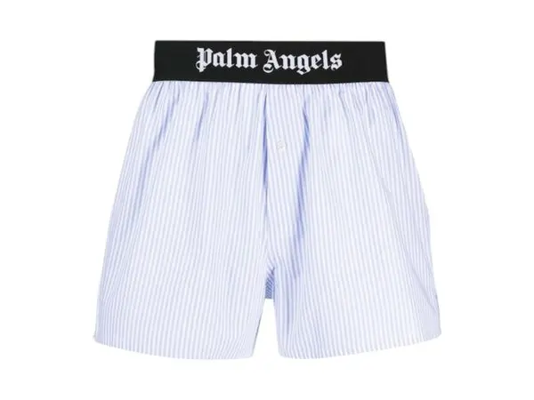Palm Angels Classic Logo Striped Boxer - Light Blue