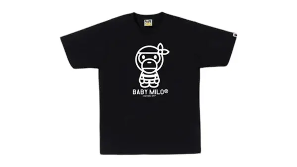 A BATHING APE Pirate Baby Milo Tee Shirt - Black