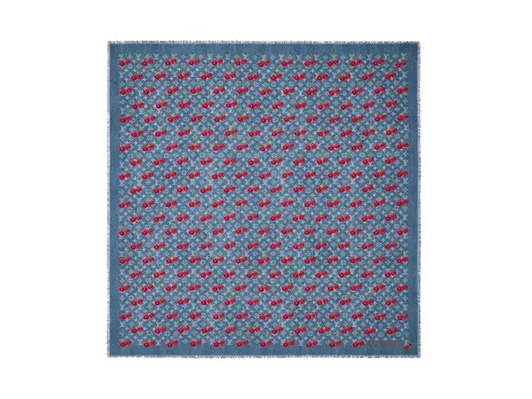 LOUIS VUITTON X Takashi Murakami Denim Cherry Shawl - Blue Denim